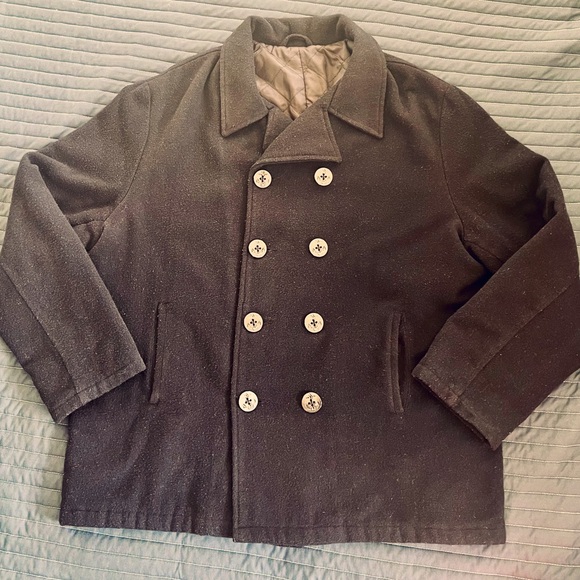 Source Unknown | Jackets & Coats | Vintage Double Breasted Navy Peacoat ...